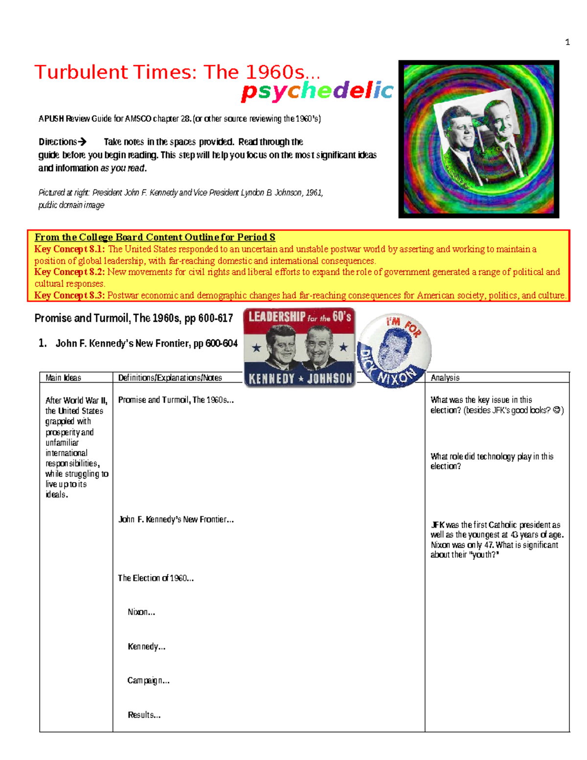 APUSH Chapter 28: Turbulent Times Review Guide for AMSCO - Studocu