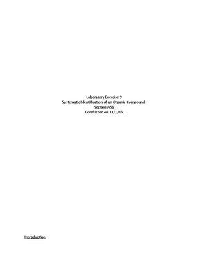 Lab Report 2 Orgo Lab - LAB EXERCISE 7 Investigating Zaitsev’s Rule in Dehydration of - Studocu