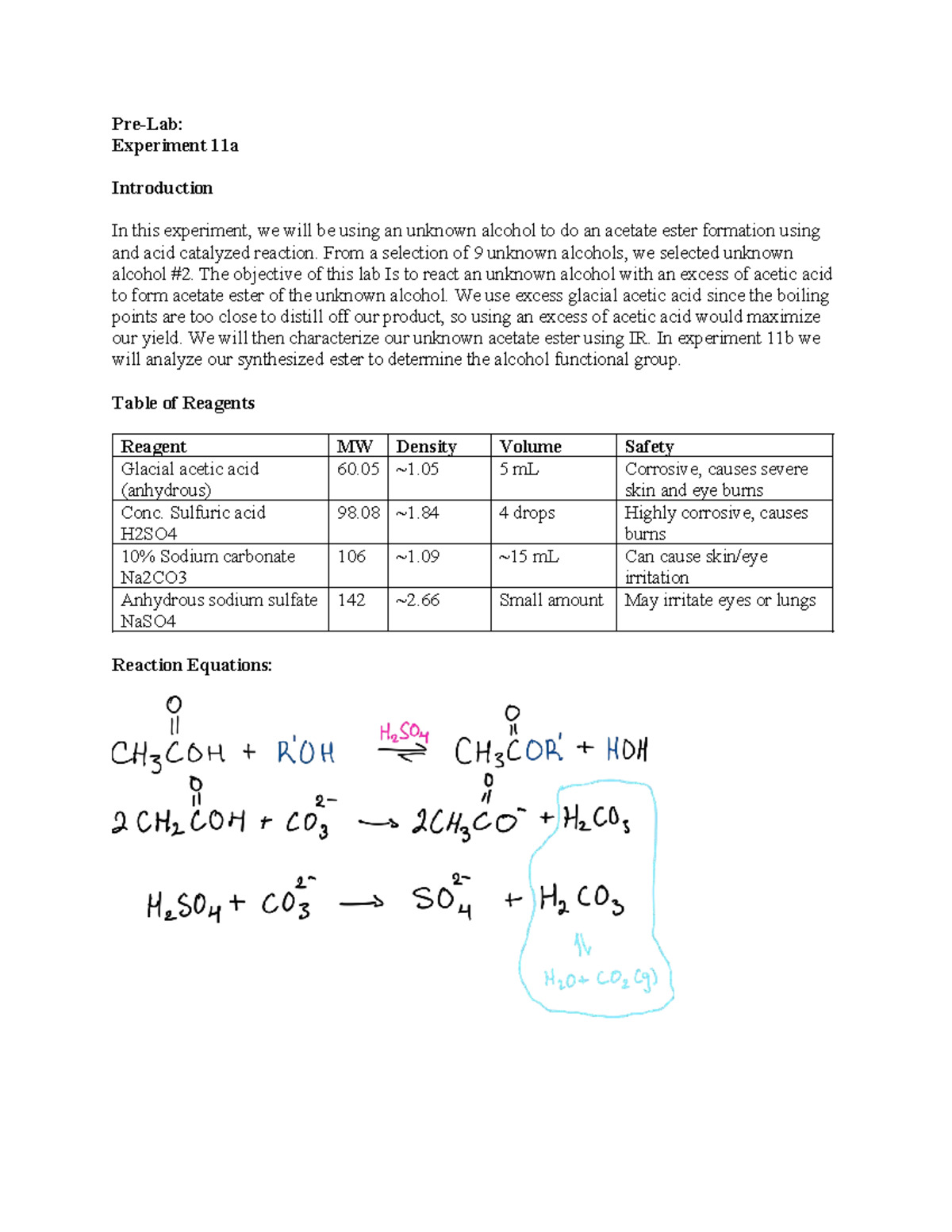 Lab 11ab - Fall 2025: Acetate Ester Formation & Analysis - Studocu