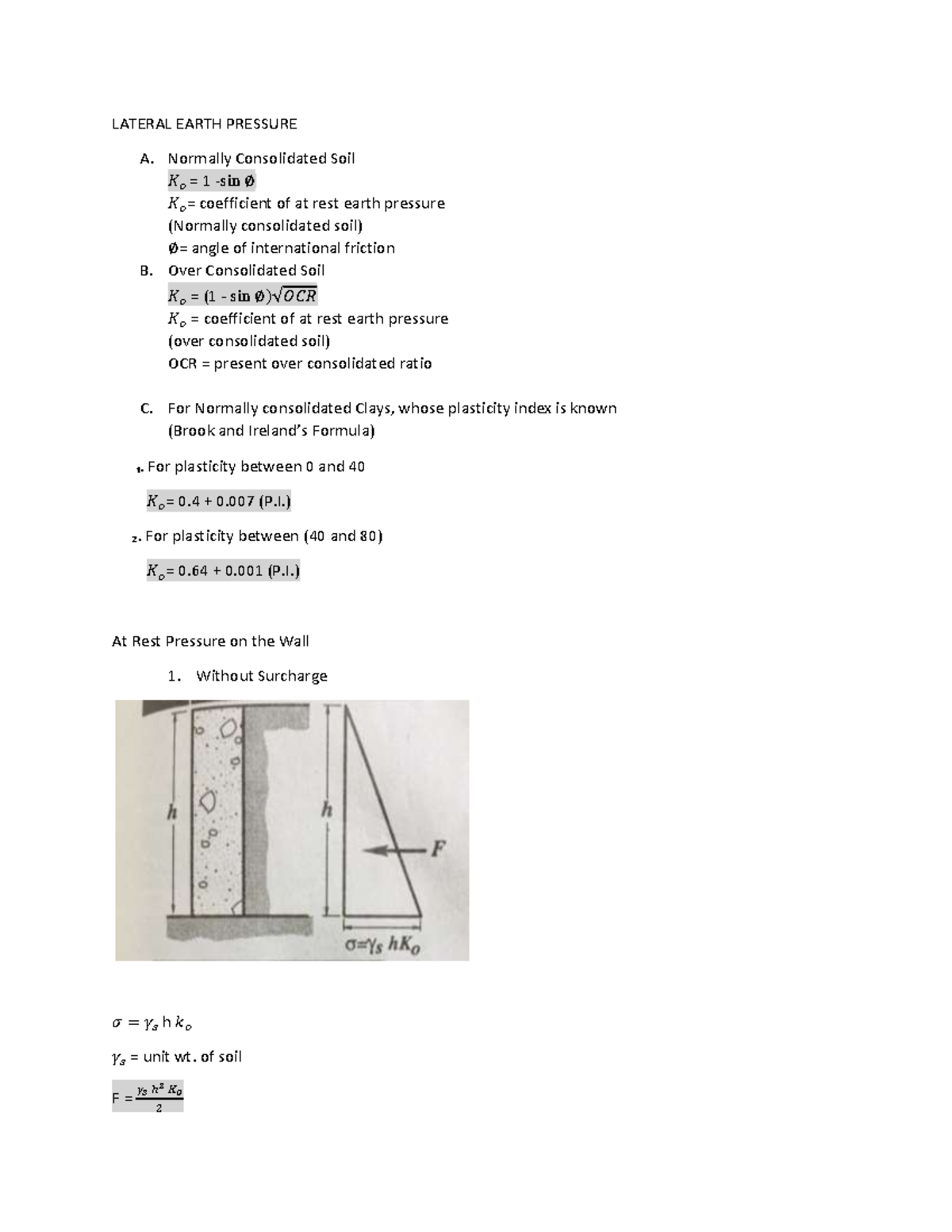 Geotechnical Engineering 101: Lateral Earth Pressure Concepts - Studocu