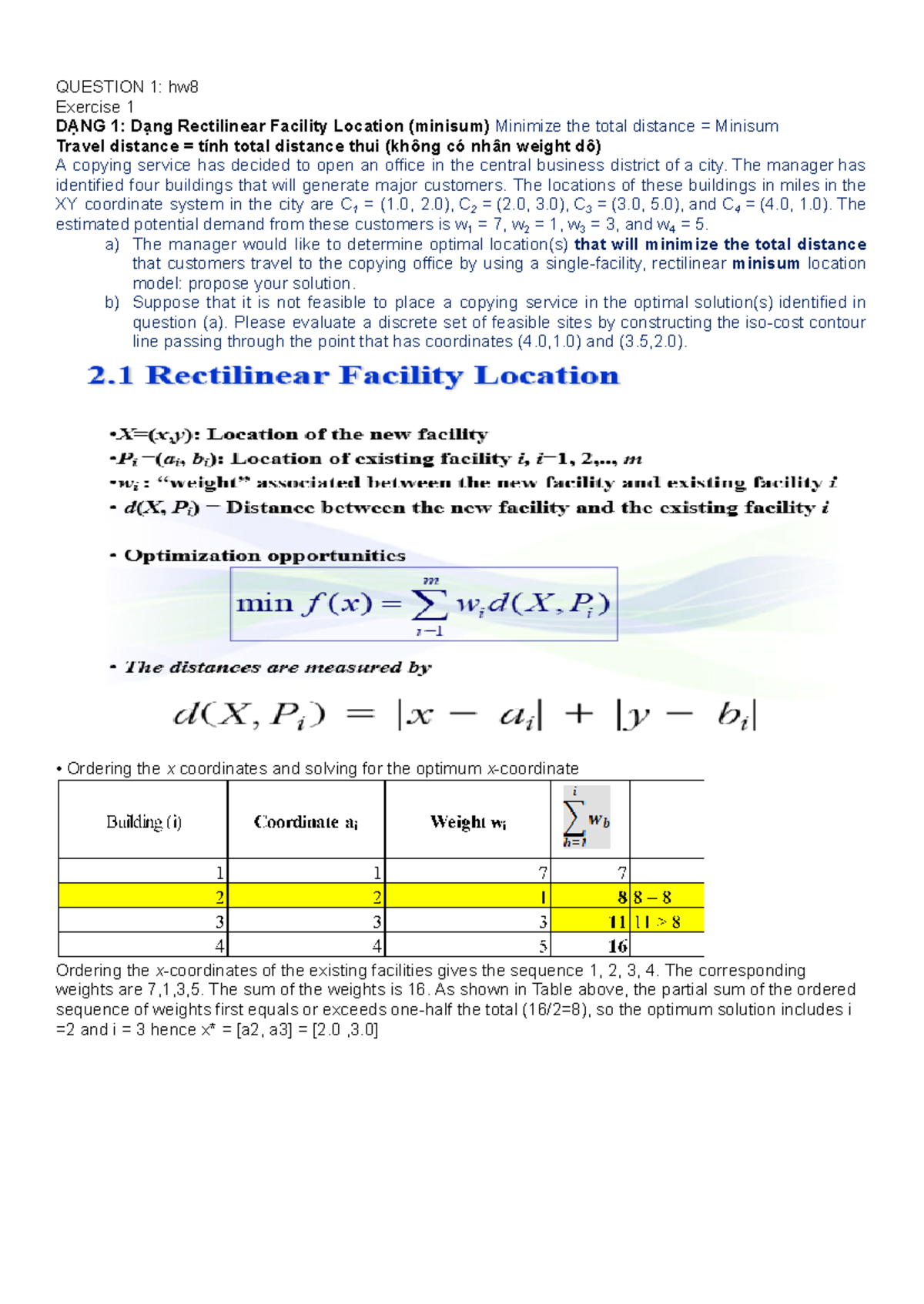 Facility Layout - Final Exam Study Notes (Facility Location Models ...