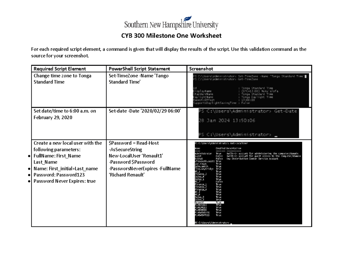 CYB 300 Mod 3-3 Milestone Richard Renault - CYB 300 Milestone One ...