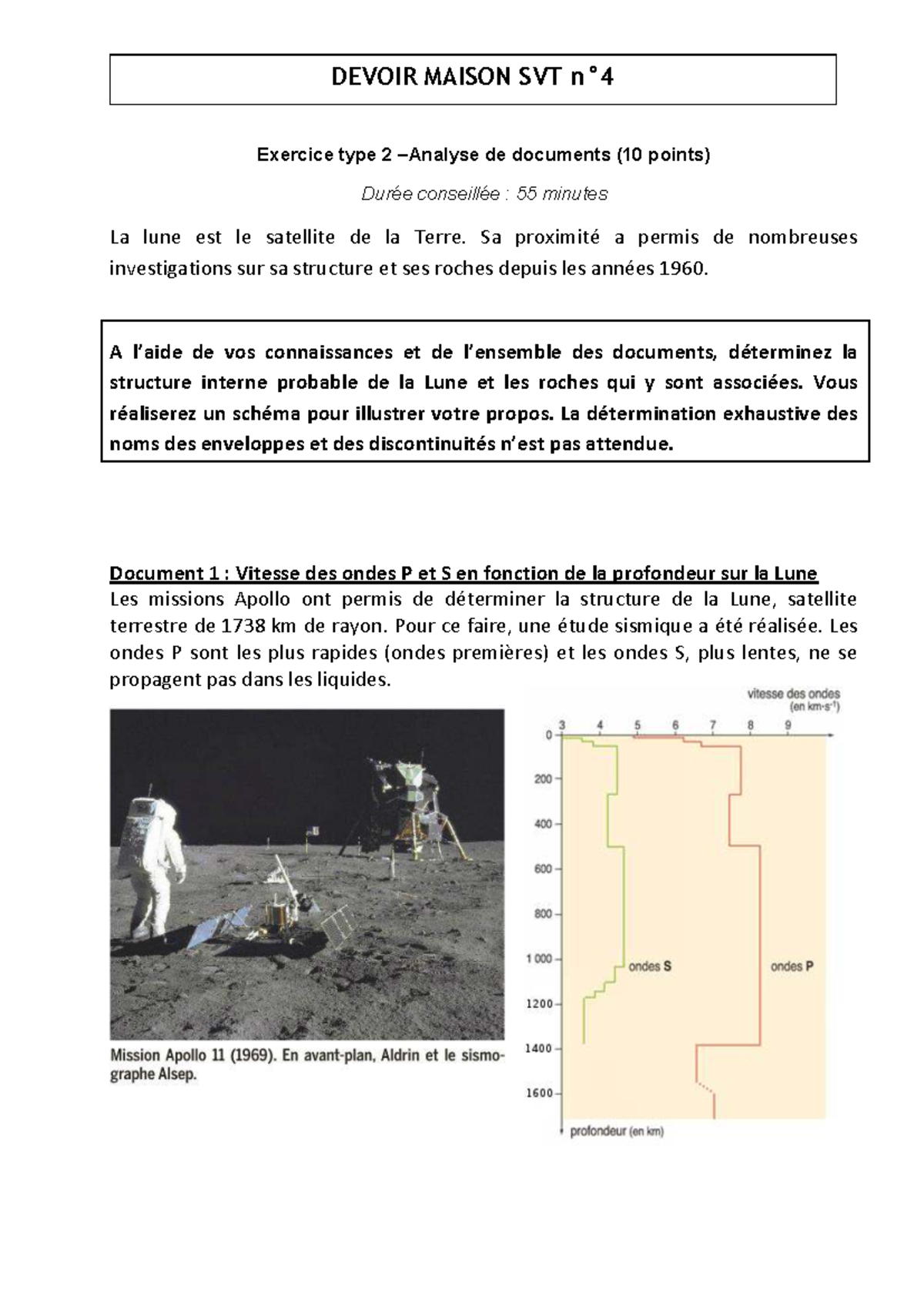 DM SVT - Exercice Type 2: Structure Interne de la Lune - Studocu