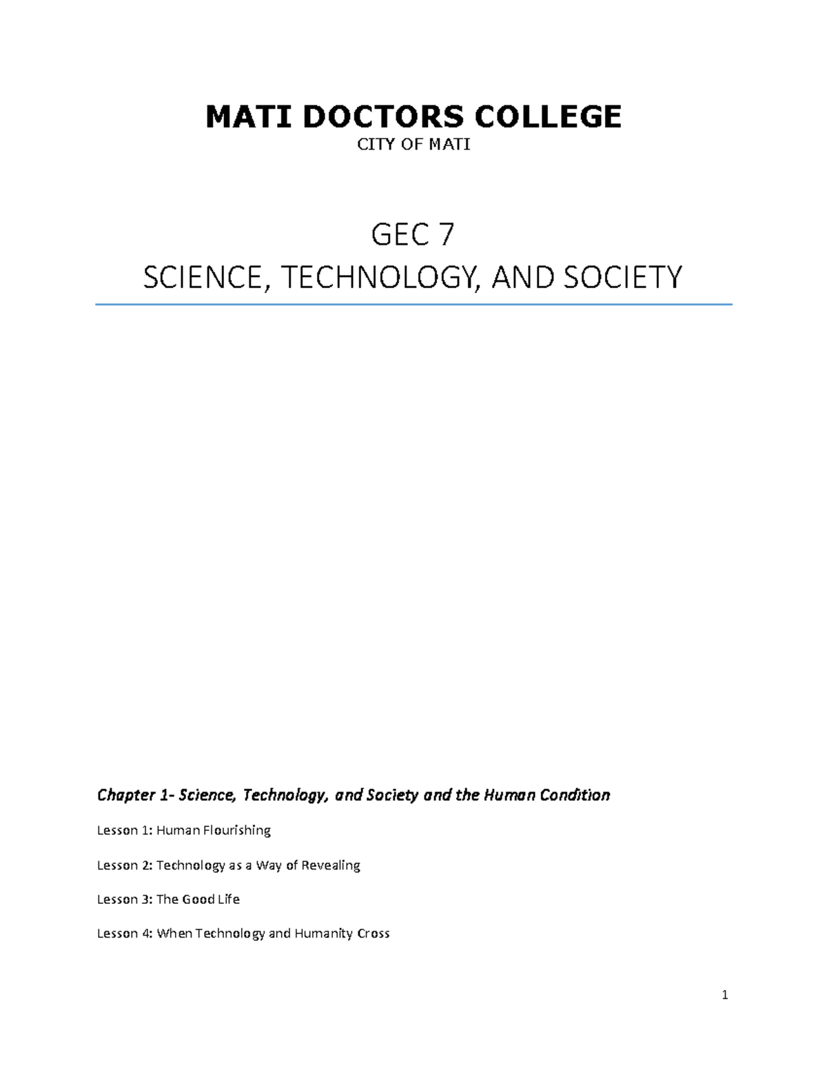 GEC 7 Chapter 2 - ehtics - MATI DOCTORS COLLEGE CITY OF MATI GEC 7 ...
