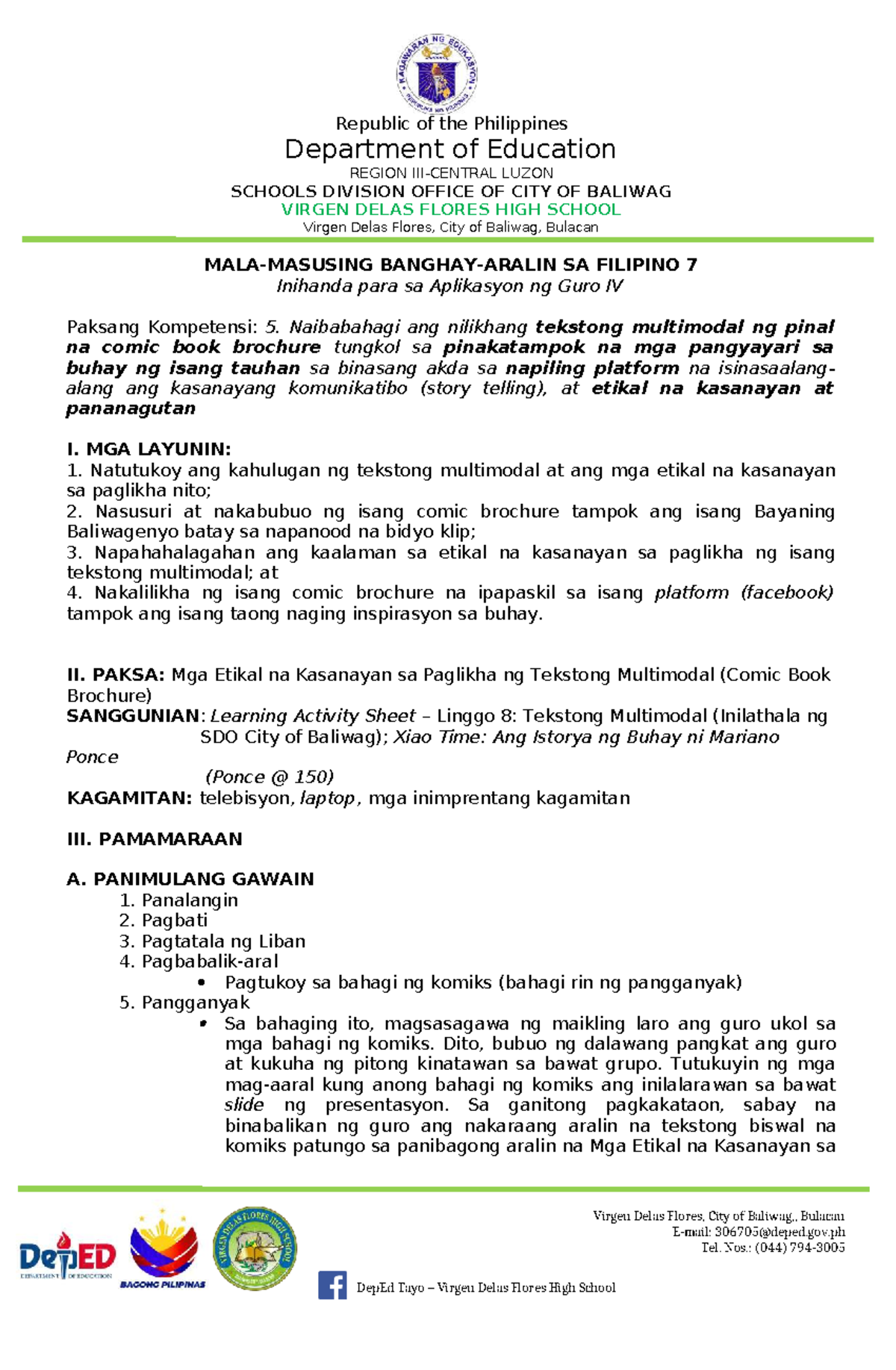 Lesson Plan for Demo: Creating a Multimodal Text (Comic Book Brochure ...