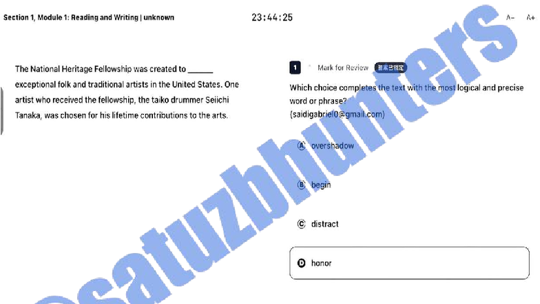 SAT October Full Exam 2025: Section 1, Module 1 Reading & Writing - Studocu