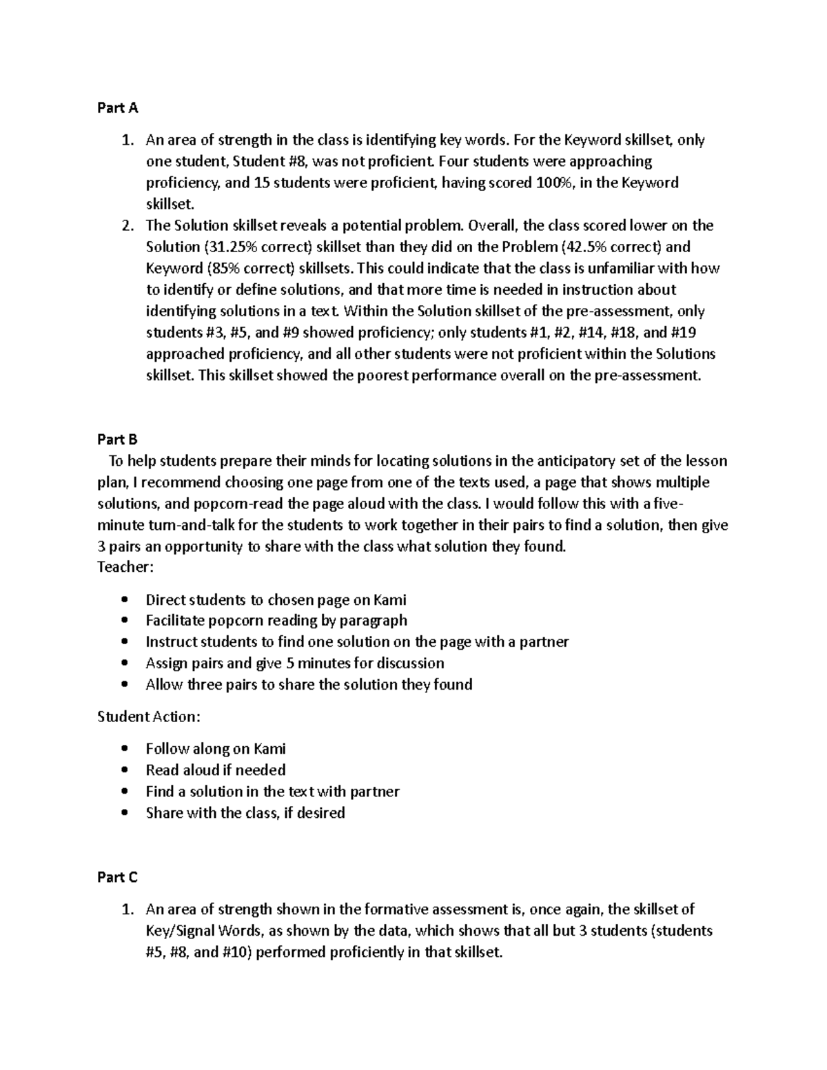 D093 Task 2 - D093 2nd Performance Assessment helpful tips - Part A 1. An area of strength in ...
