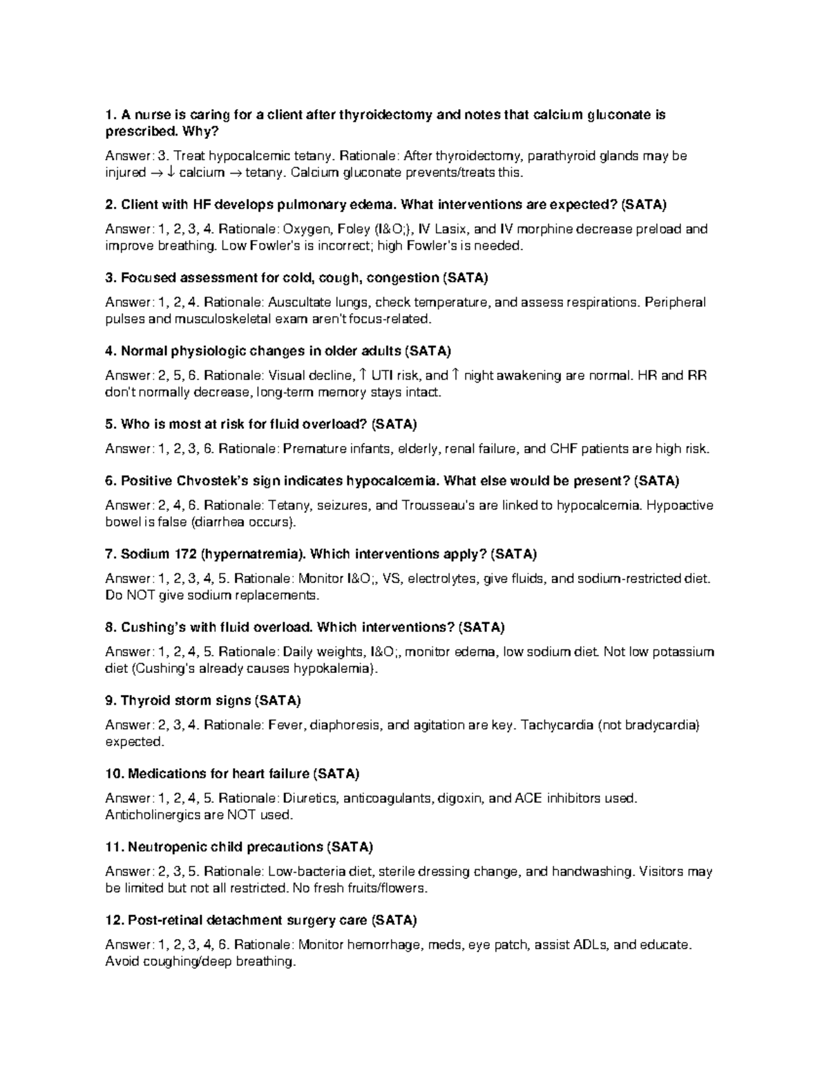 NCLEX Practice: 22 Questions on Post-Op Care & Interventions - Studocu