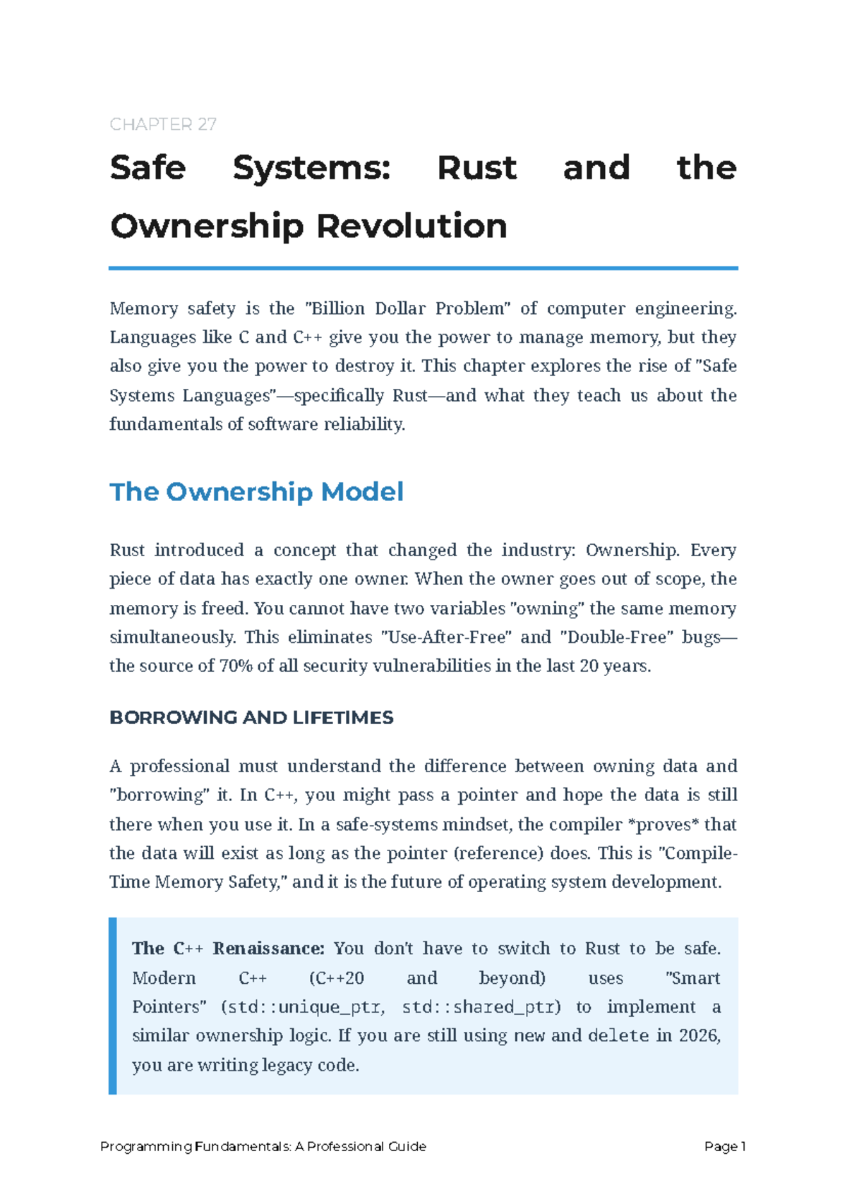 CHAPTER 27: Safe Systems and the Rust Ownership Revolution - Studocu