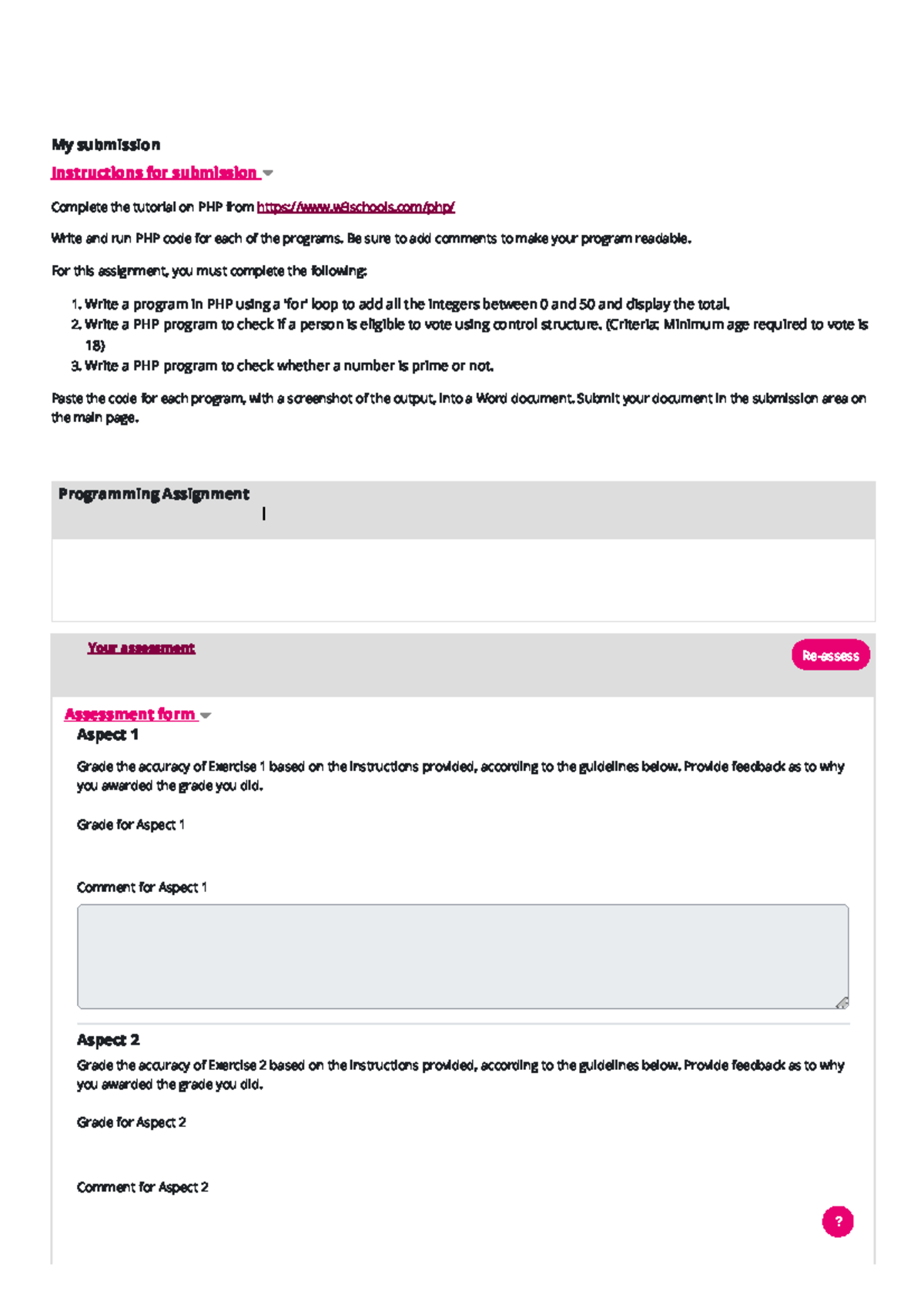 Unit 7 Programming Assignment: PHP Tutorial & Assessment Guide - Studocu
