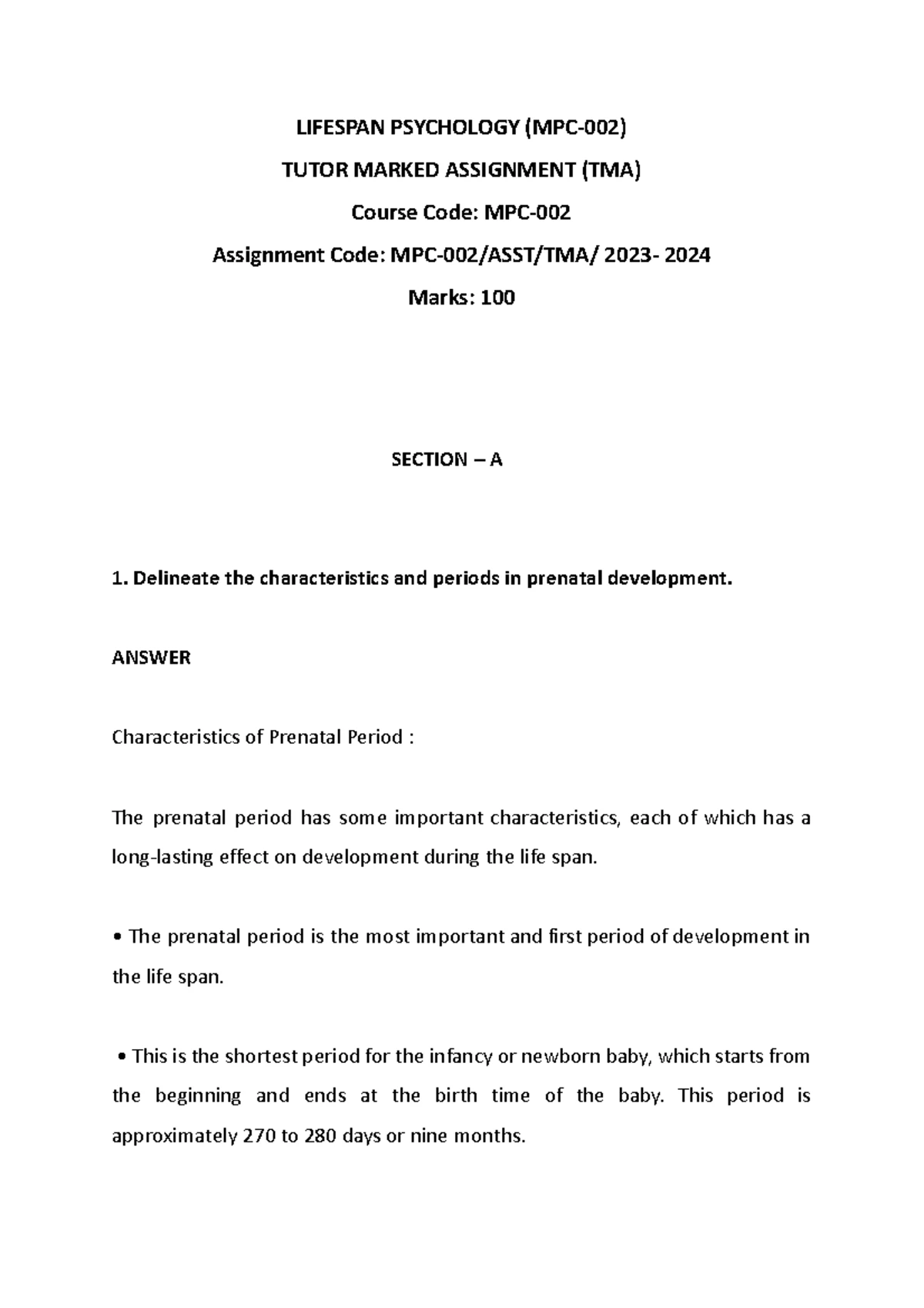 MAPC Assignments 2nd Year 2024-2025 - M. PSYCHOLOGY SECOND YEAR COURSES ...