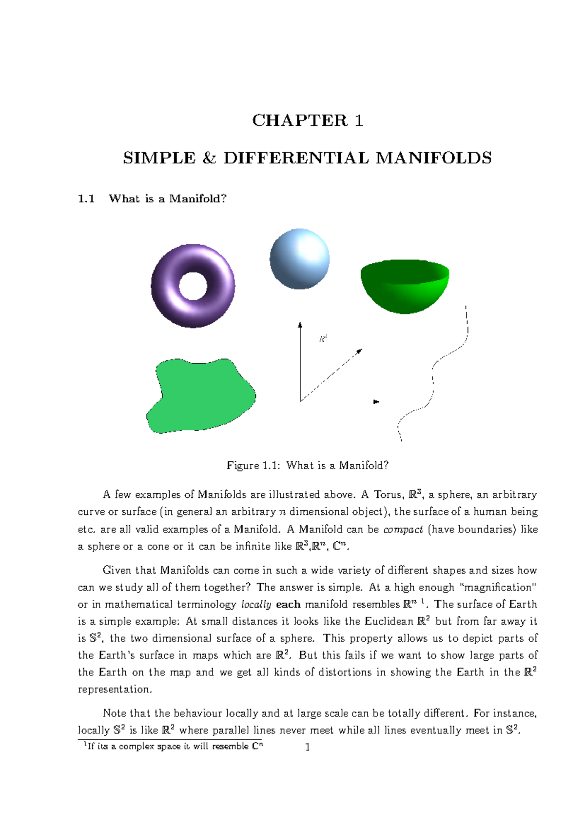Some Basic concepts of Manifolds - CHAPTER 1 SIMPLE & DIFFERENTIAL MANIFOLDS 1 What is a - Studocu