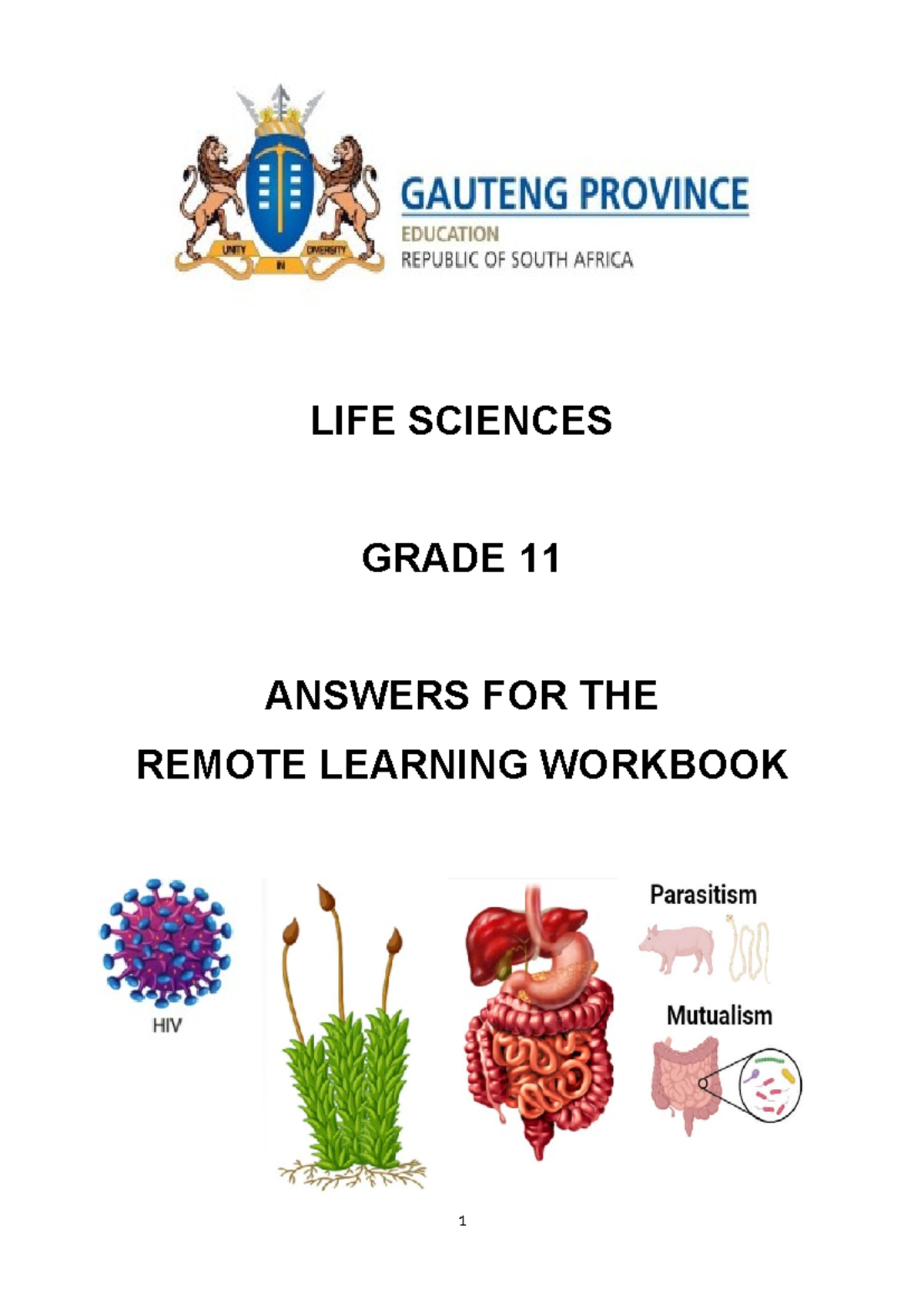 Gr. 11 Life Sciences Term 1 Answers: Remote Learning Workbook - Studocu