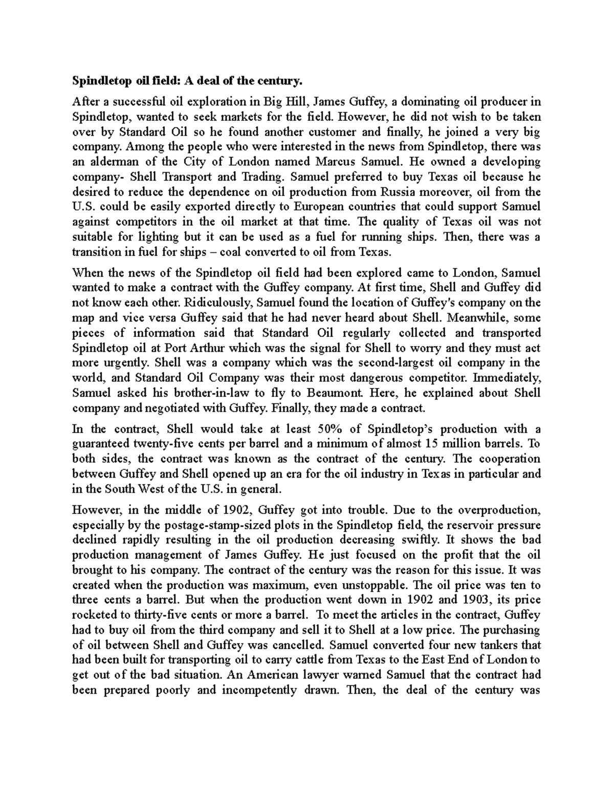 Spindletop-oil-field - Spindletop oil field: A deal of the century ...