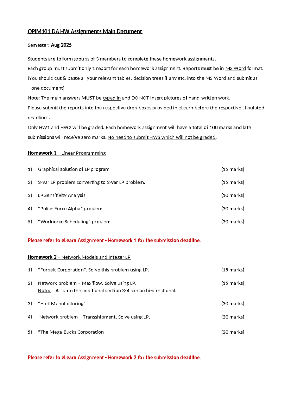 Aug 2025 OPIM101 DA HW Assignments Overview and Guidelines - Studocu