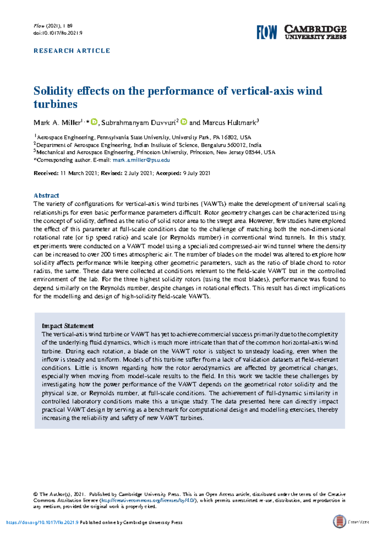 Solidity effects on the performance of vertical axis wind turbines ...