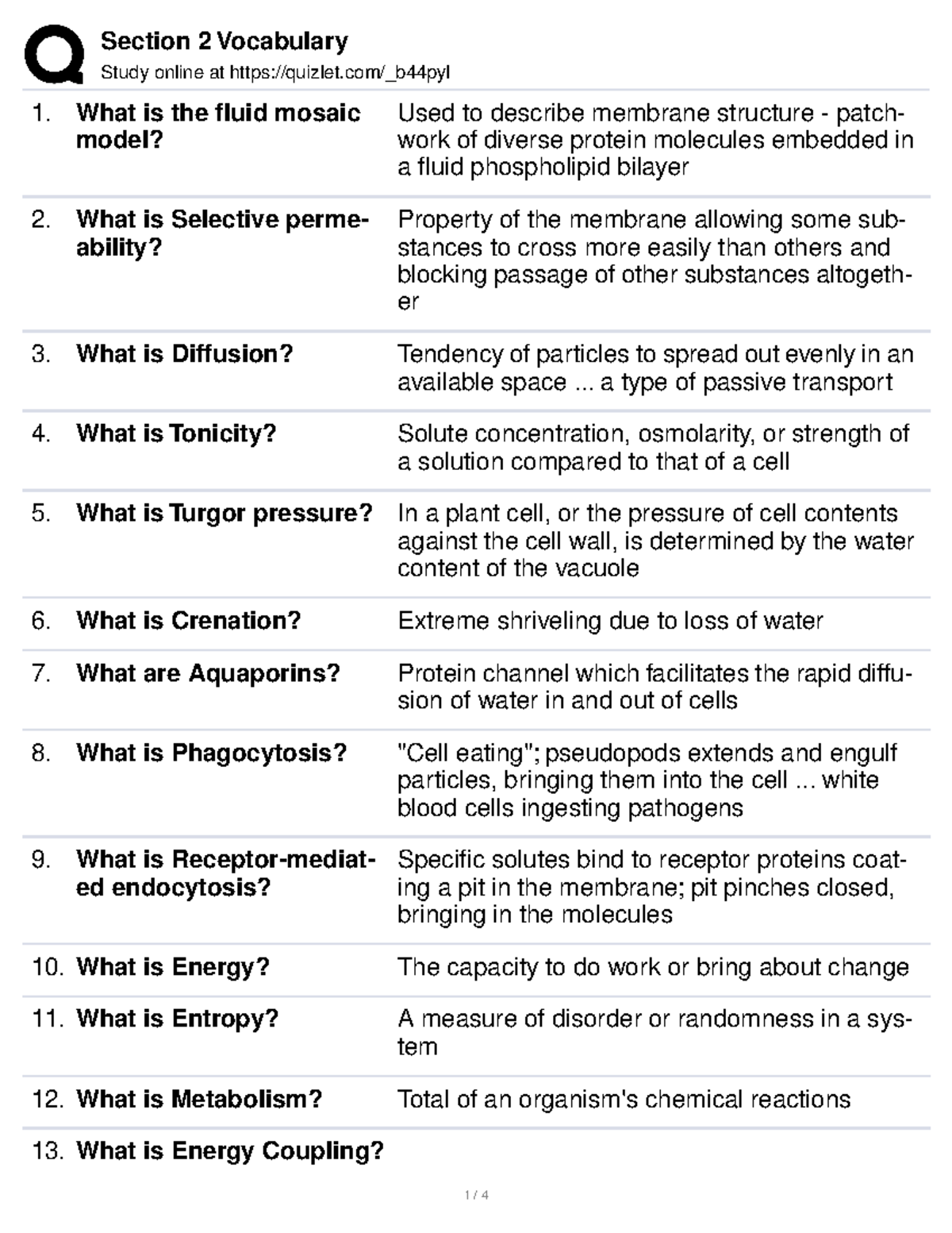 Biology 101: Chapter 2 Vocabulary and Key Concepts Review - Studocu