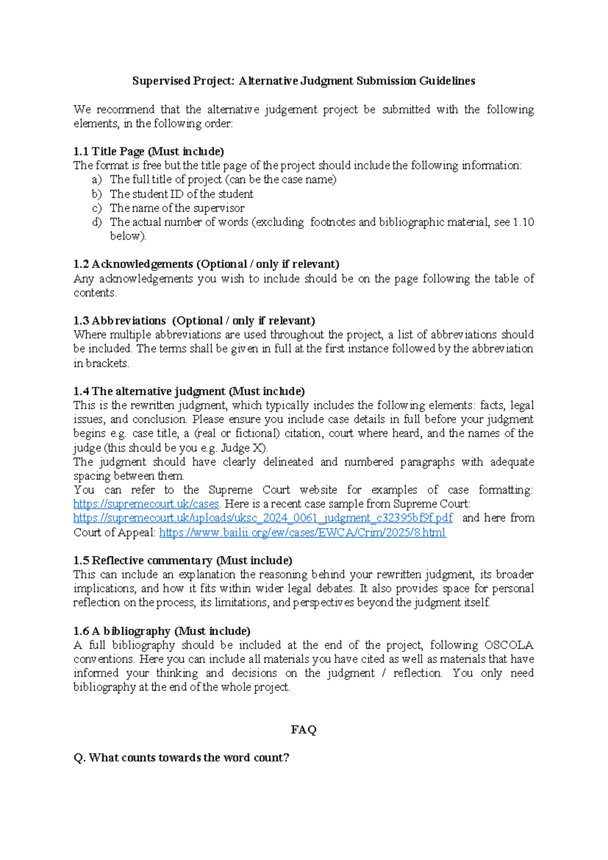 Supervised Project: Alt Judgment Submission Guidelines (SPo) - Studocu
