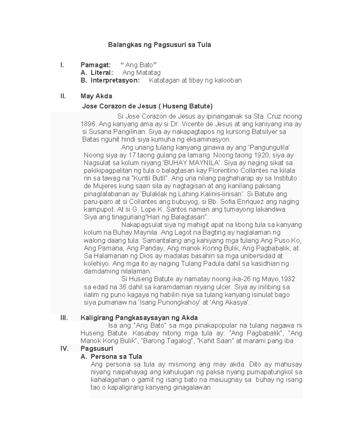 403434336 - Pagsusuri sa Tula: "Ang Bato" ni Jose Corazon de Jesus ...