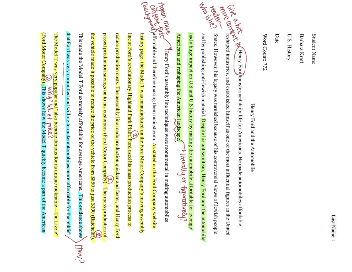 Henry Ford's Impact on U.S. History: A Complex Legacy (HIST 101) - Studocu