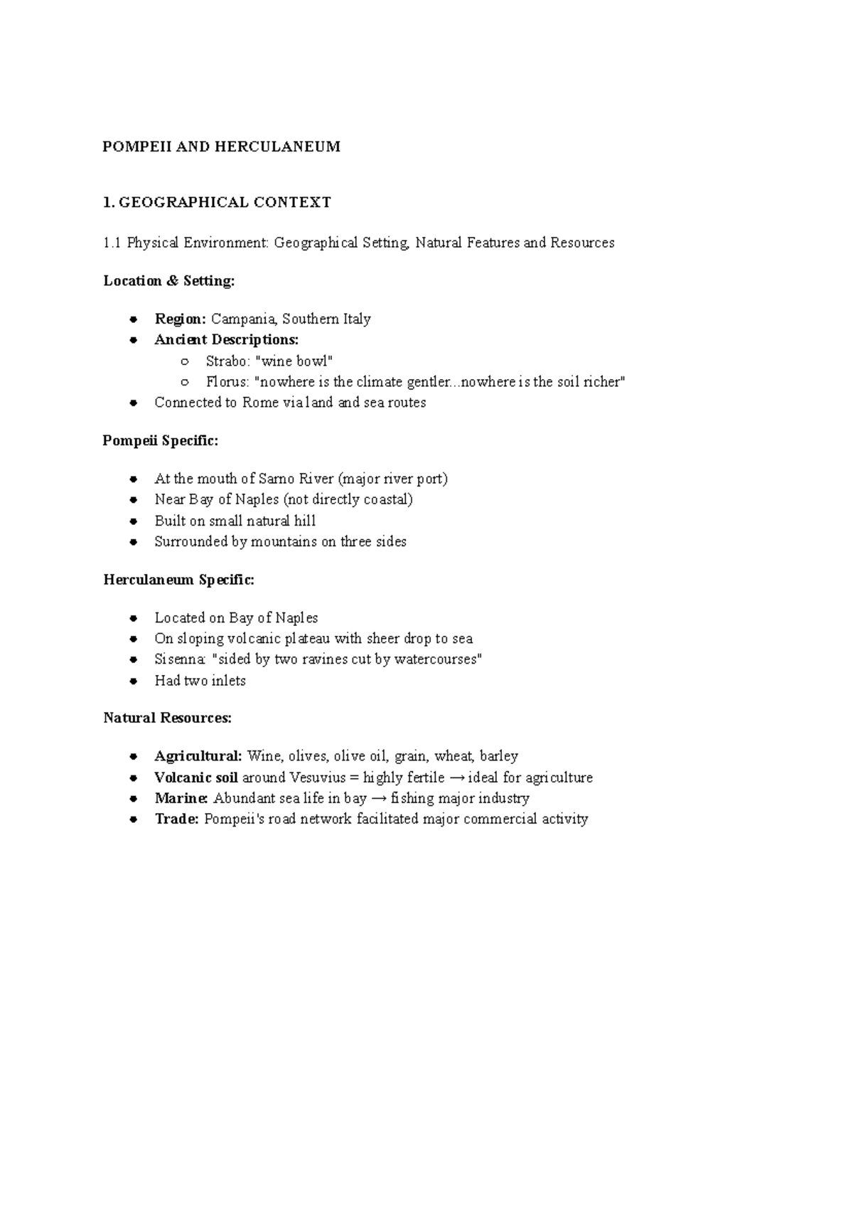 POM 101: Summary of Pompeii and Herculaneum's Geography and Society ...