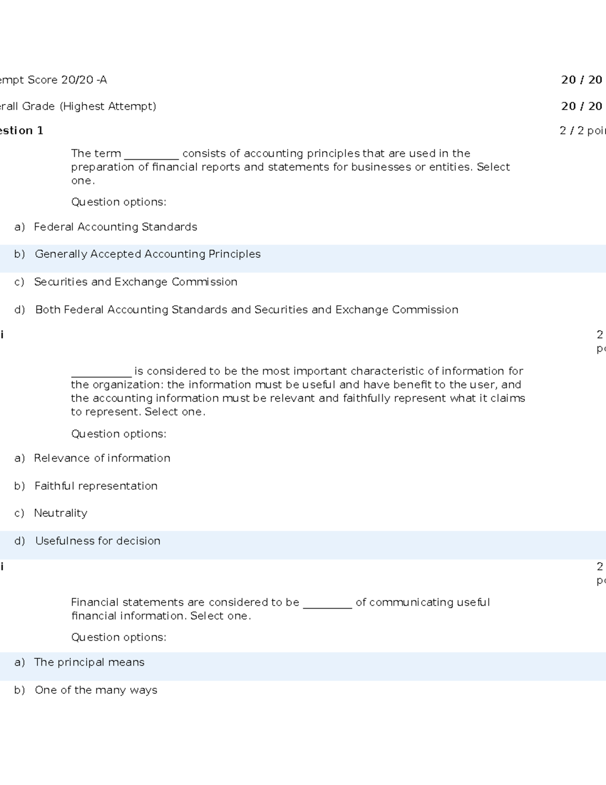 1-3 Module Quiz - Accounting Principles & Concepts - Studocu