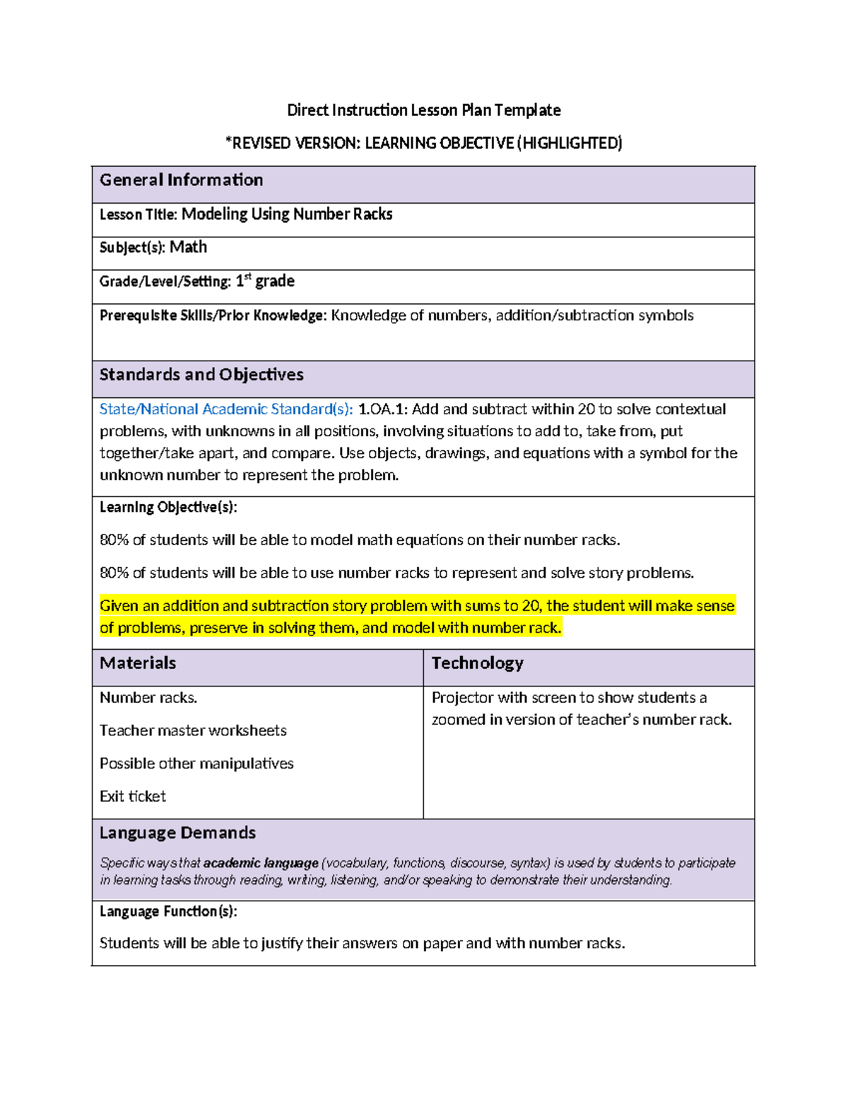 1 C109 - passed - Direct Instruction Lesson Plan Template *REVISED ...
