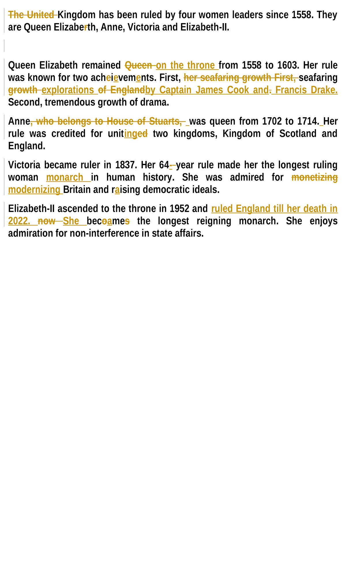 Queens of the UK: A Historical Overview of Female Monarchs - Studocu