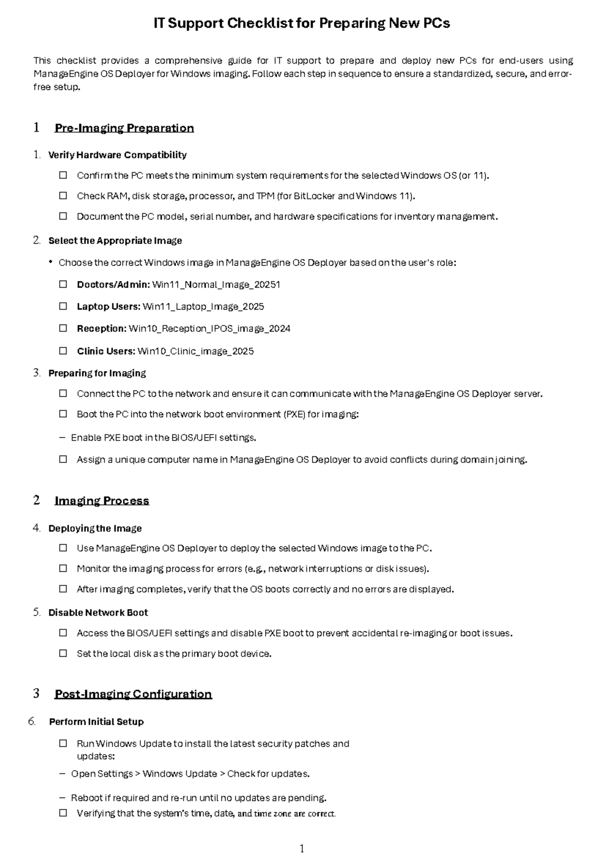 IT Support Checklist for New PC Setup - IT 101 - Studocu