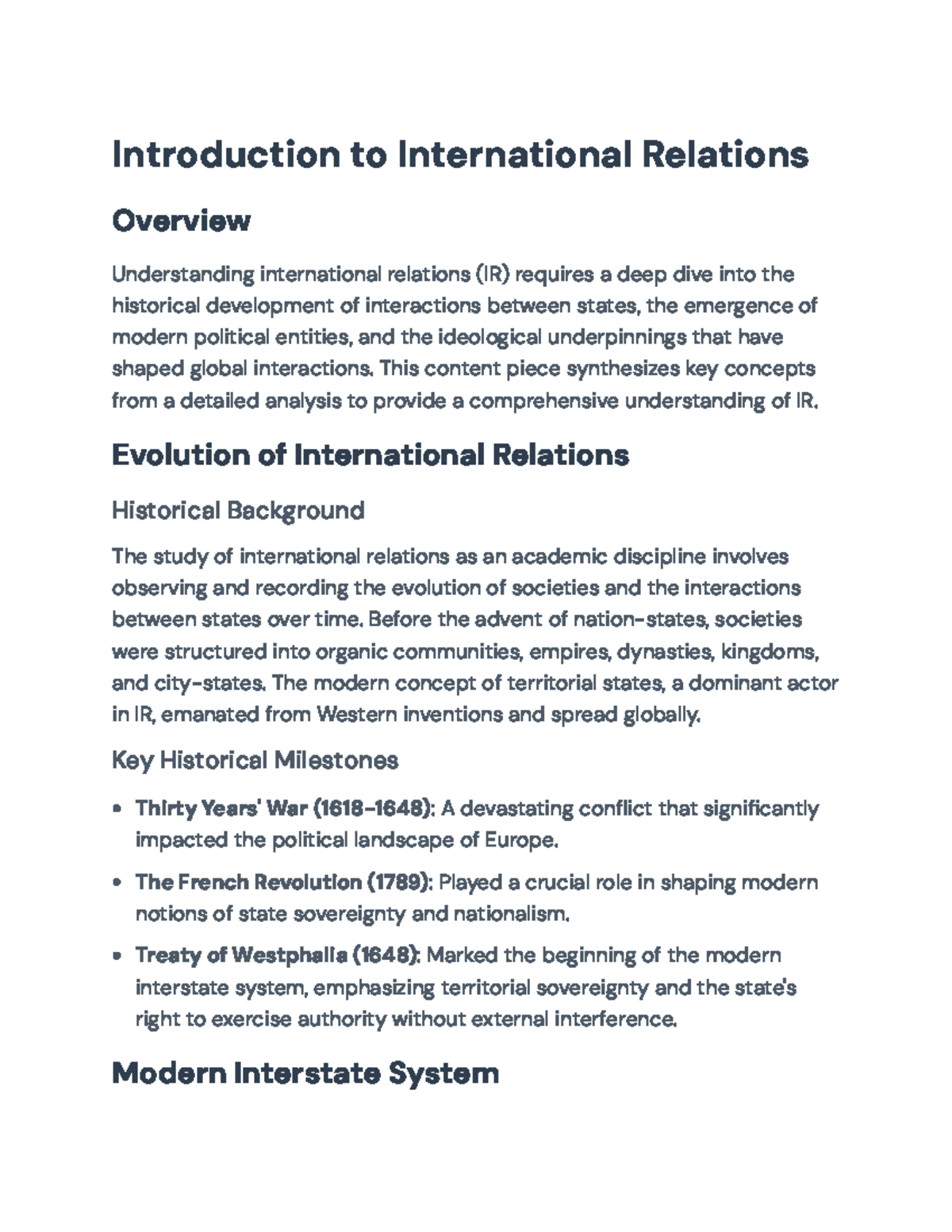 International Relations Overview: Key Concepts & Evolution Insights ...