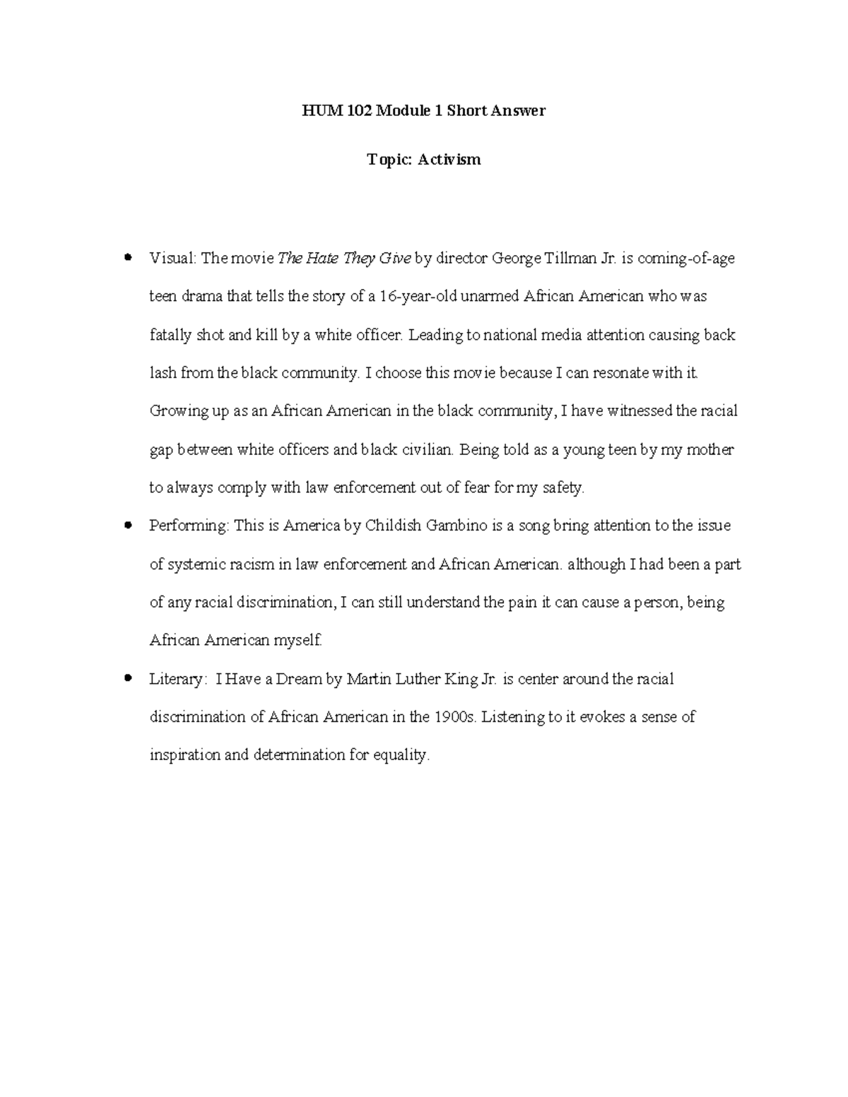 HUM 102 Module 1 Short Answer - HUM 102 Module 1 Short Answer Topic ...