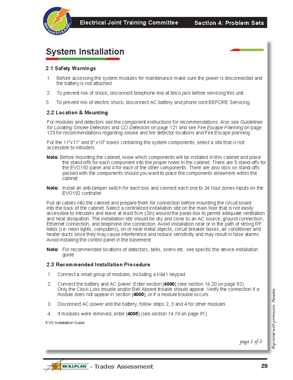 EVO 192 System Installation Guide - 6.,//3/$1 – 7UDGHV $VVHVVPHQW - Studocu