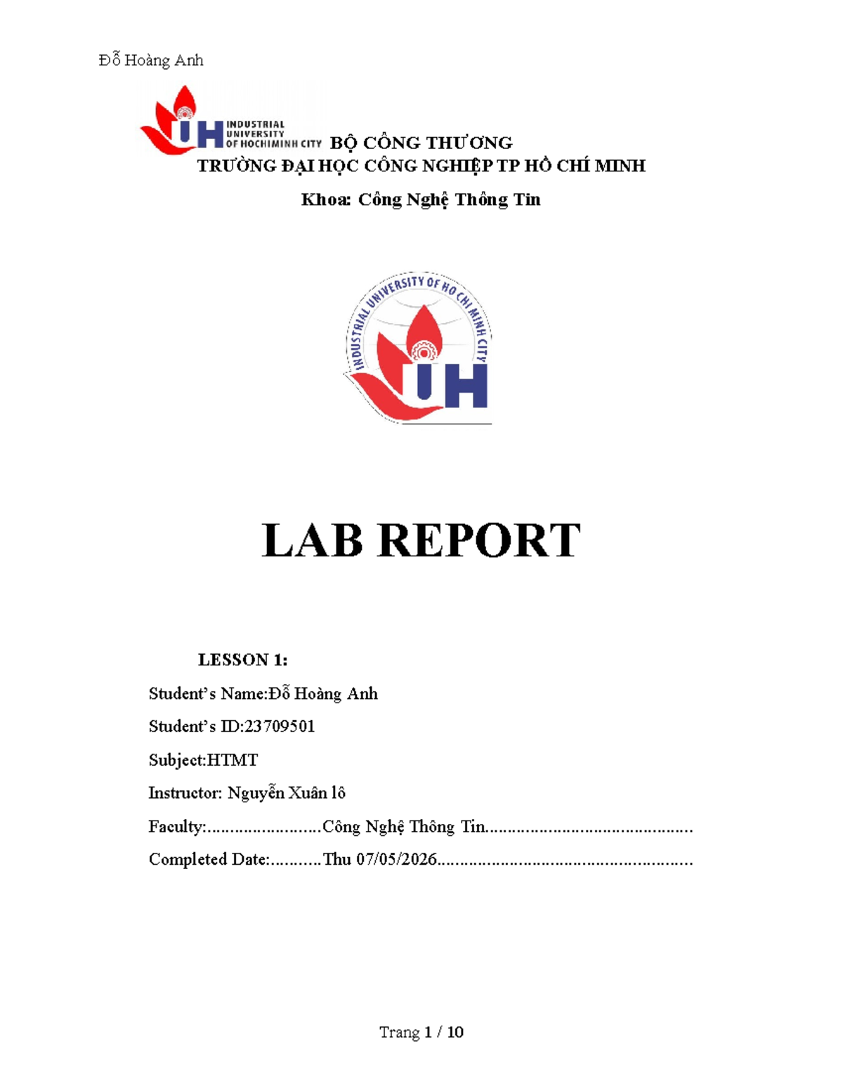 LAB REPORT LESSON 1: User and Group Permissions - 02.dohoanganh ...