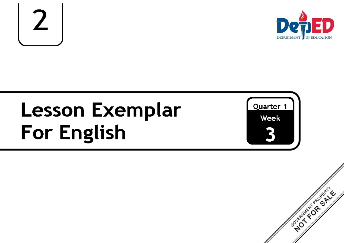Q1 LE - English 2 Week 3 Lesson Exemplar for Teachers - Studocu