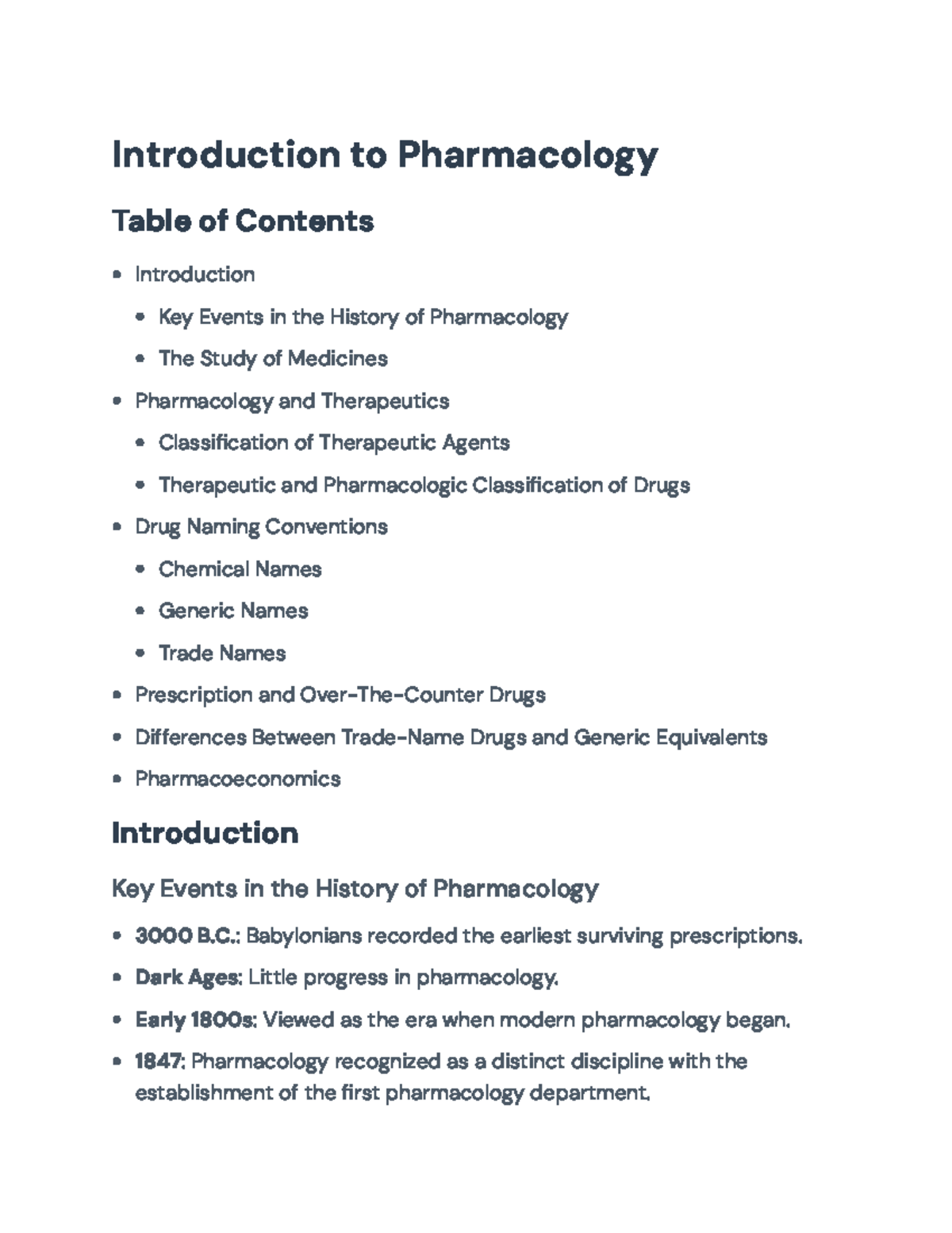 Pharmacology Overview: Drug Classification, Naming, and Applications ...