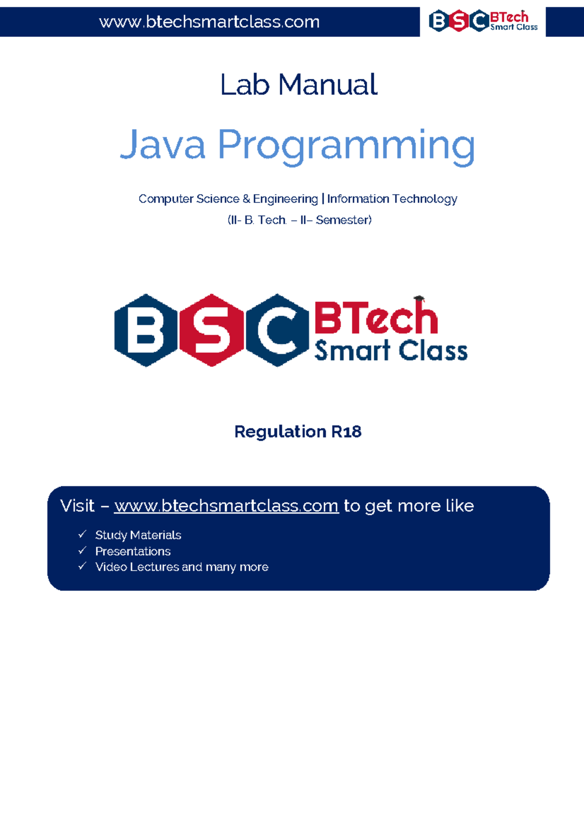 Java Programming Lab Manual - CS408PC for B.Tech II Sem - Studocu