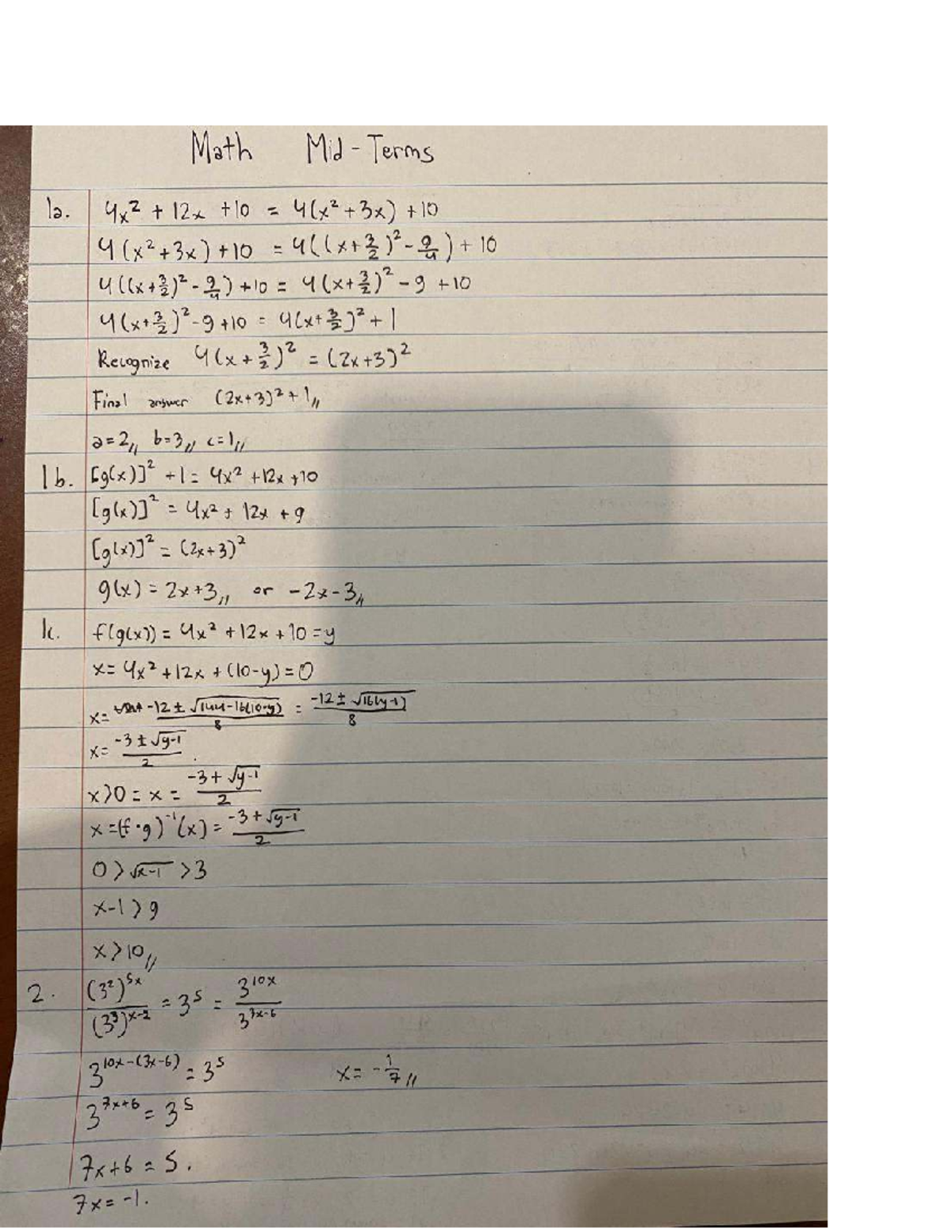 Math Midterm Review: Key Concepts and Solutions - Studocu