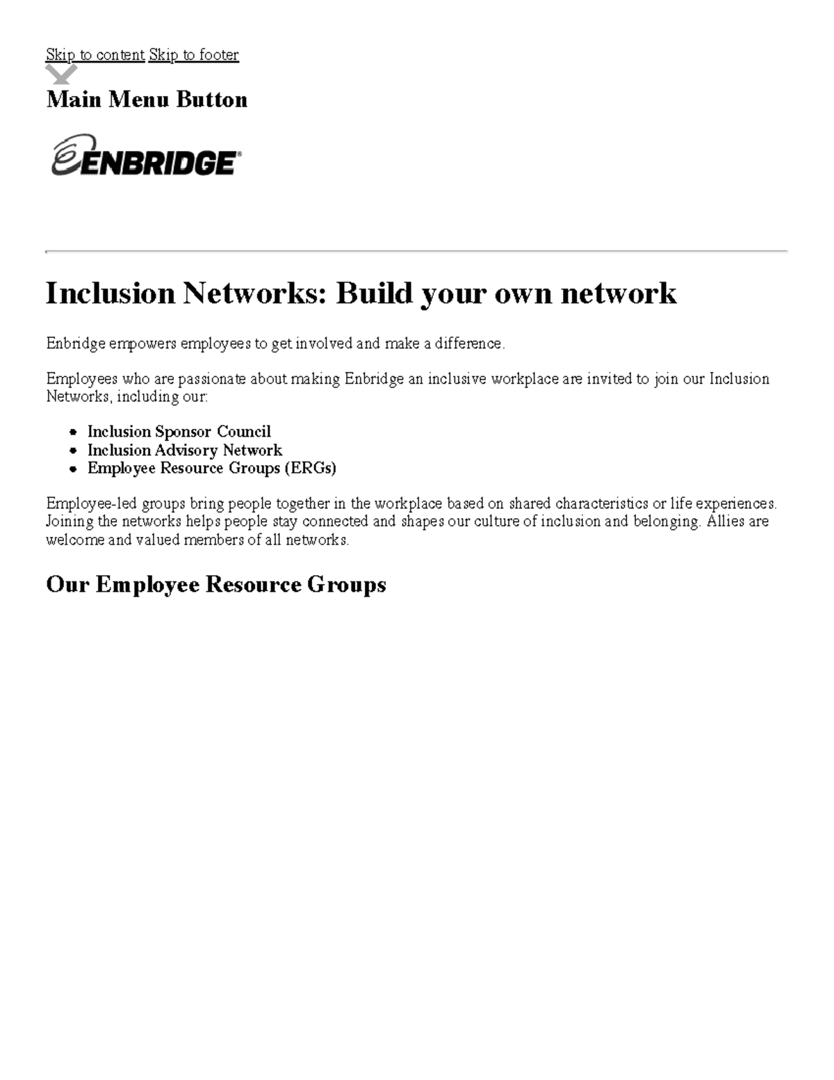 Inclusion Networks Overview - Enbridge Inc - Studocu
