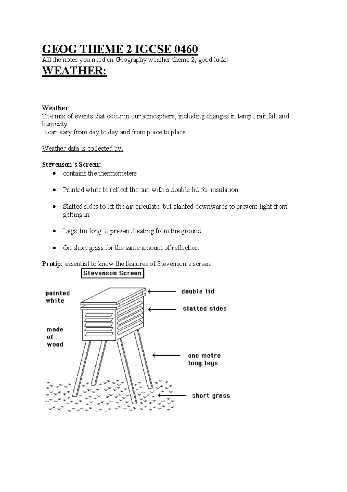 GEOG 0460 Theme 2 IGCSE Weather Notes and Key Concepts - Studocu