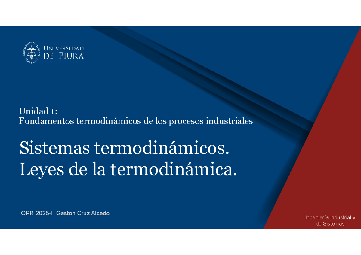 01 OPR U1 termodinamica y termoquimica 251 - Ingeniería Industrial y de ...
