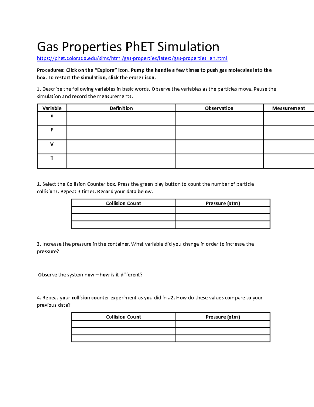 Gas Properties Simulation Procedures: Understanding Variables and Laws ...