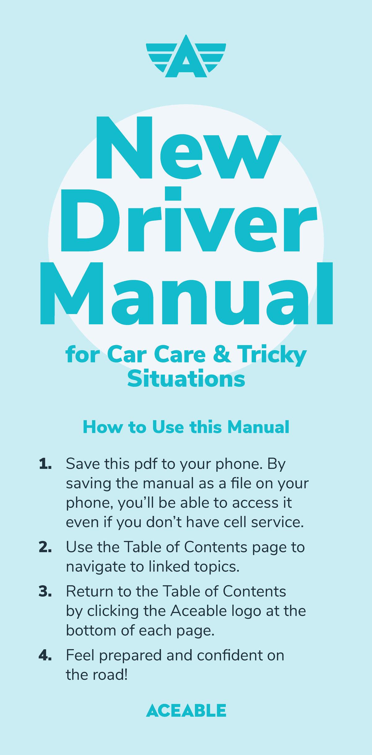 ACE New Driver Manual: Essential Car Care & Emergency Tips - Studocu