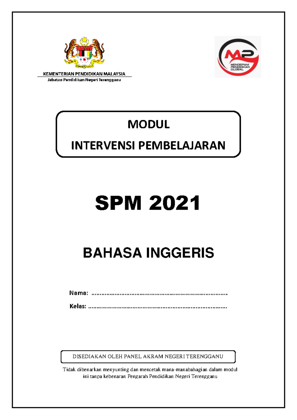**(2021) Modul Intervensi Pembelajaran: Panduan untuk GURU (English ...