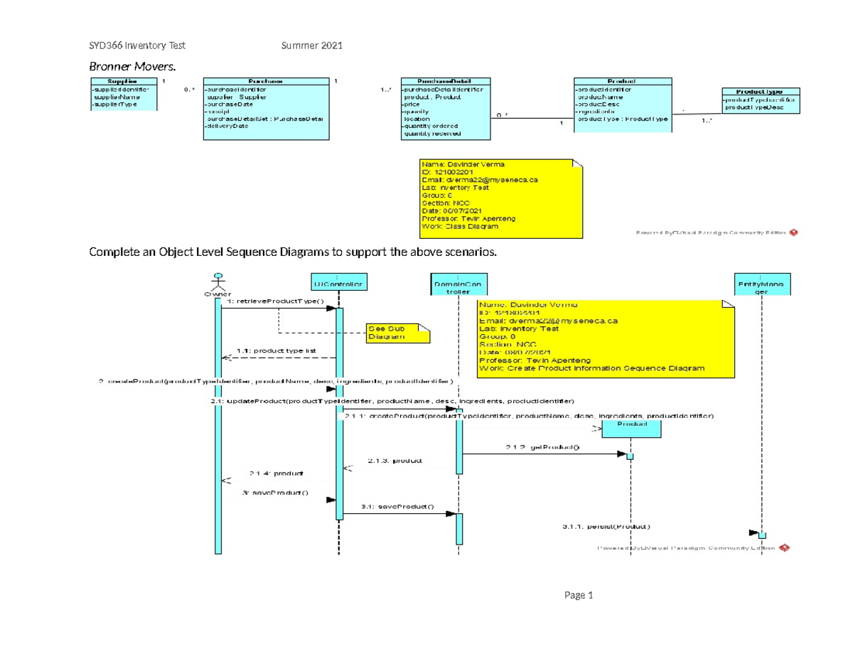 SYD366 Inventory Test - 6 - SYD366 Inventory Test Summer 2021 ...