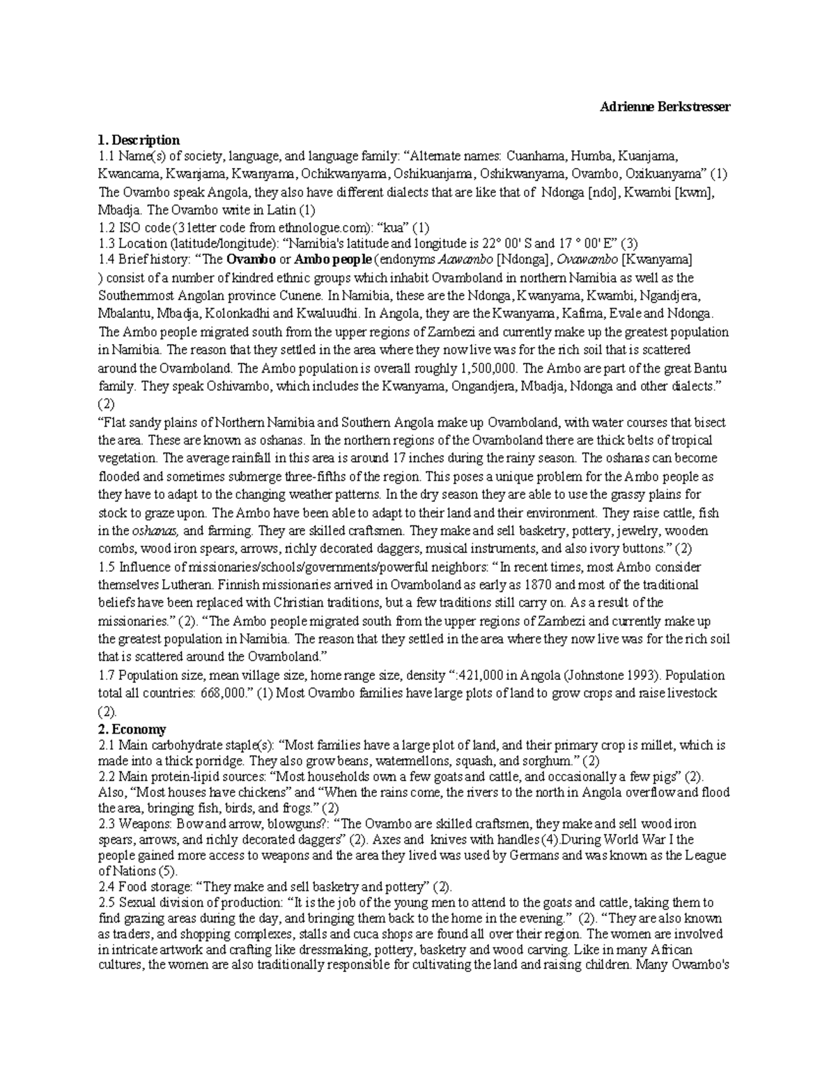 Ovambo - Oshiwambo Ethnographic Study Notes - Studocu