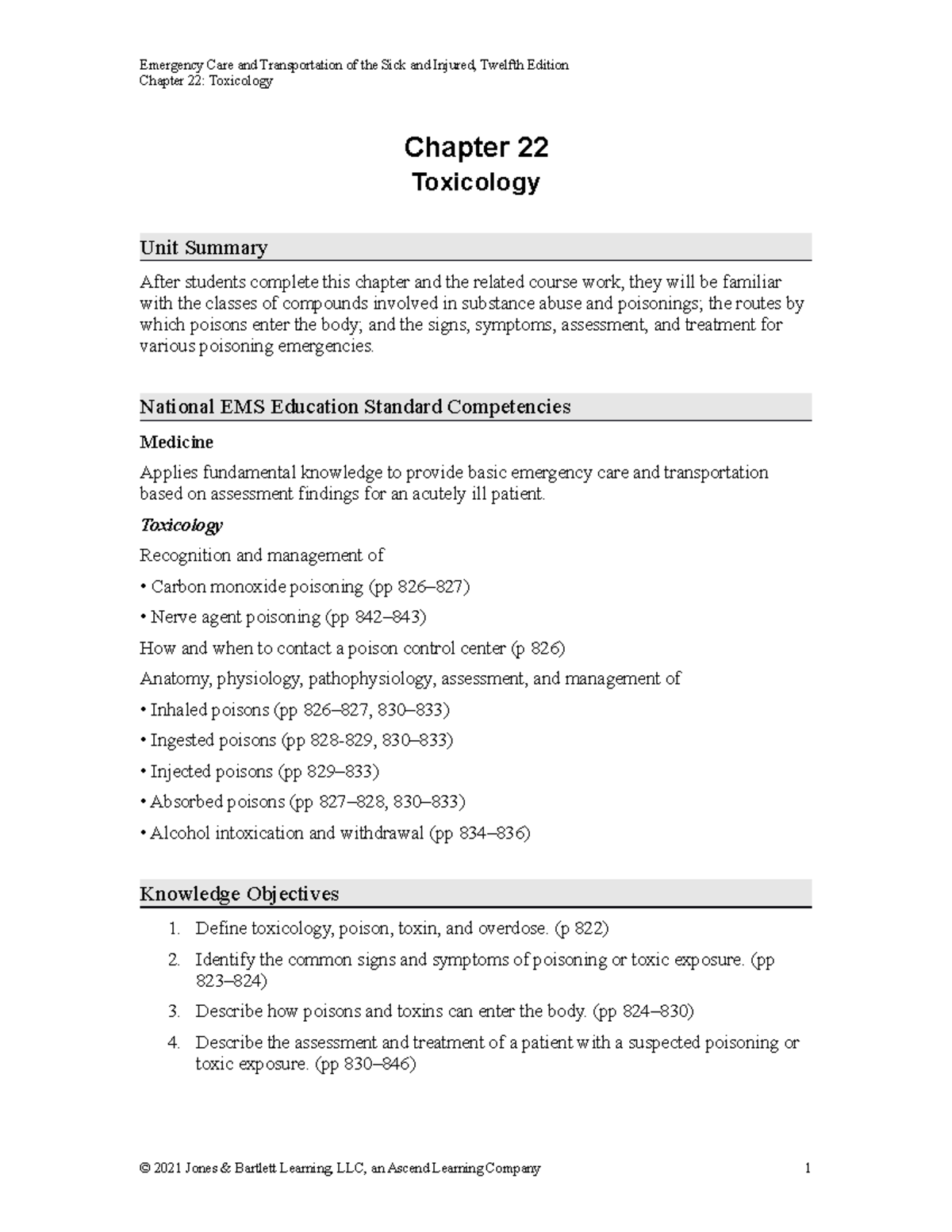 EMT 101: Final Exam Notes on Toxicology and Poisoning Emergencies - Studocu