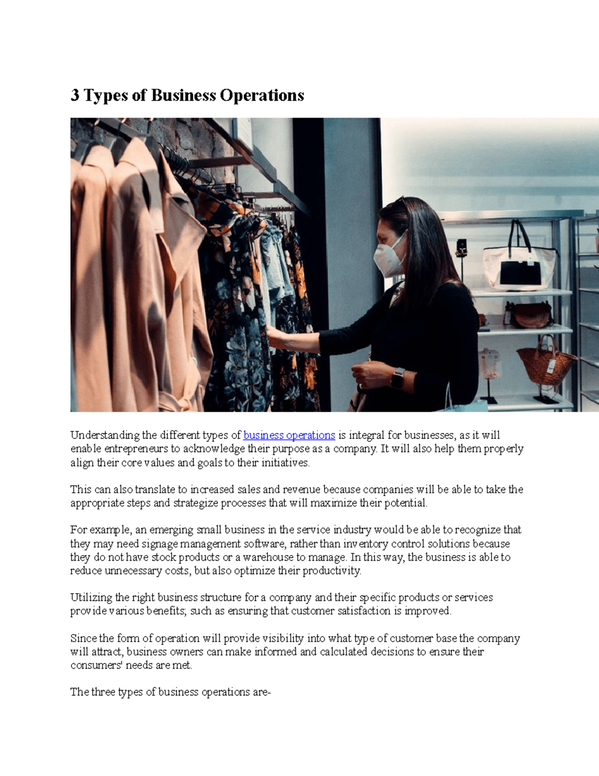 Types of Business Operations: Service, Merchandising & Manufacturing ...