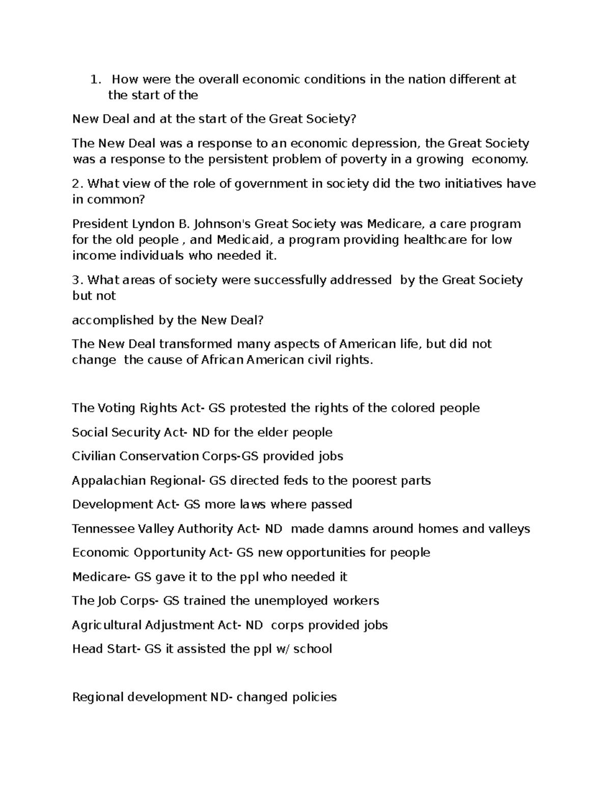 Comparative Analysis of Economic Policies: New Deal vs. Great Society ...
