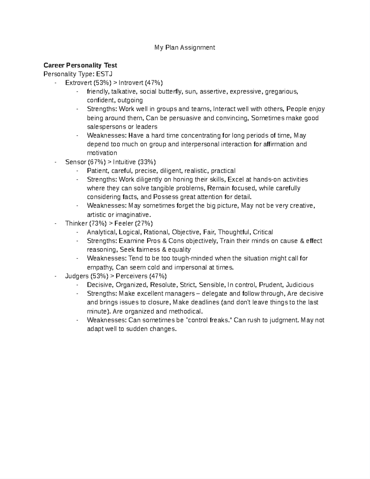 Career Planning Activity: Personality, Interests & Values Assessment ...