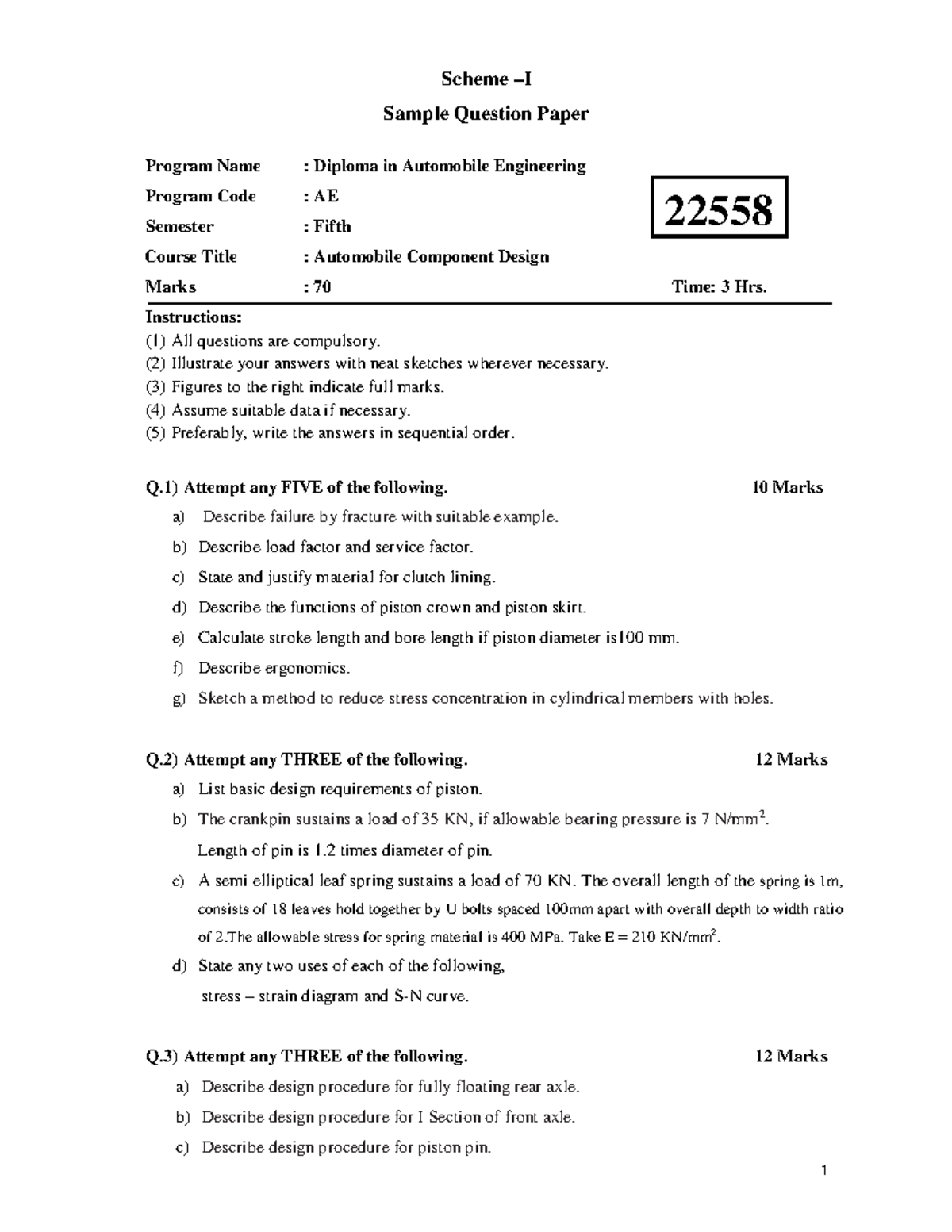22558 - Automobile Component Design-sample-question-paper[Msbte-study ...